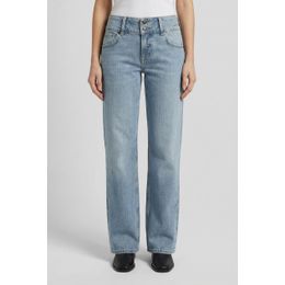 Gerade Jeans Pepe Jeans "STRAIGHT JEANS LW", Damen, Gr. 28, L&auml;nge 30, light blau used, Denim/Jeans, Obermaterial: 99% Baumwolle, 1% Elasthan, straight fit lang, Jeans Gerade Jeans, mit doppeltem Knopfverschluss