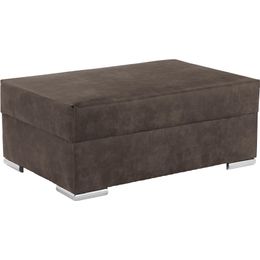 Hocker Collection AB "John", braun (dunkelbraun), B:100cm H:40cm T:70cm, Luxus-Microfaser 2 (100% Polyester);Microfaser PRIMABELLE (100% Polyester);Luxus-Microfaser 1 (100% Polyester), Hocker, Hocker, Frei im Raum stellbar, wahlweise mit Federkern