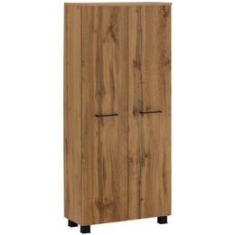 Midischrank Welltime "Trento, verschiedene Ausf&uuml;hrungen und Farben", braun (wotaneiche), B:60cm H:130cm T:27cm, MDF, Schr&auml;nke, Midischrank, Badm&ouml;bel, Badschrank, 60 cm breit, 2 T&uuml;ren, viel Stauraum
