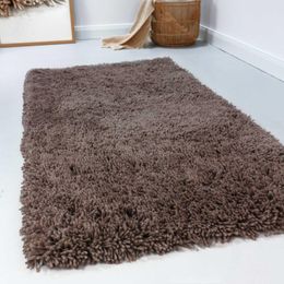 Wollteppich Esprit "Seattle Shag, ESP-26391", grau (taupe), B:70cm H:50mm L:140cm, Wolle, Teppiche, Wollteppich, modern, flauschig aus Schurwolle, pflegeleicht, Wohn-, Schlafzimmer