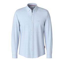 JOOP! Langarmhemd JOOP JEANS "Haven3-W", Herren, Gr. XL, N-Gr, blau (pastel blau), Web, Obermaterial: 100% Baumwolle, clean, unifarben, klassisch normal, Rundhals, mit Riegel,&Auml;rmel mit &Auml;rmelschlitz eckige 1-Knopf-Manschette mit Kn&ouml;pfen,mit Schlitz, Hemden Langarmhemd, mit Button-down-Kragen