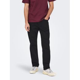Only & Sons Regular-fit-Jeans ONLY & SONS "ONSEDGE STRAIGHT BROMO 0017 DOT DNM NOOS", Herren, Gr. 30, L&auml;nge 30, schwarz (schwarz denim), Denim/Jeans, Obermaterial: 100% Baumwolle, regular fit, Jeans Regular-fit-Jeans