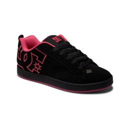 Sneaker DC Shoes "Court Graffik", Damen, Gr. 5(36), bunt (schwarz, schwarz, pink), Obermaterial:55, 91% Leder, 38, 75% Synthetik, 5, 34% Microfaser;, Schuhe Sneaker, Topseller