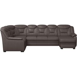 Wohnlandschaft COTTA "Marcus U-Form", braun (mud), B:330cm H:99cm T:211cm, 64% Polyurethan, 25% Polyester, 11% Baumwolle, Sofas, Wohnlandschaft, wahlweise mit Bettfunktion & Stauraum