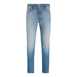 Jack & Jones Slim-fit-Jeans JACK & JONES "JJIGLENN JJICON JJ 619 50SPS NOOS", Herren, Gr. 30, L&auml;nge 32, blau denim, Denim/Jeans, Obermaterial: 95% Baumwolle, 4% Elastomultiester, 1% Elasthan, unifarben, slim fit lang, Jeans Slim-fit-Jeans, Baumwollmischung, slim fit