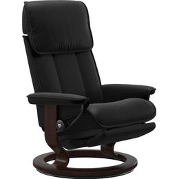 Relaxsessel stressless "Admiral", schwarz (schwarz batick), B:78cm H:101cm T:73cm, Leder BATICK: BATICK ist ein leicht korrigiertes, durchgef&auml;rbtes und genarbtes M&ouml;belleder, bei dem die meisten Unebenheiten und Spuren in der Regel entfernt wurden., Sessel, Relaxsessel, verstellbar, optional 2-motorisch, Gr&ouml;&szlig;e M & L, Gestell Braun