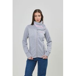 Sweatjacke Bench. "HAYLO", Damen, Gr. 40, grau (grau marl), Sweatware, Obermaterial: 70% Baumwolle, 30% Polyester, unifarben, figurbetont, Sweatjacken Sweatjacke