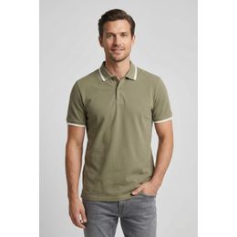 Poloshirt Selected "SLHSLIM-ATLAS SPORT SS POLO", Herren, Gr. L, vetiver detail:cloud dancer, angor, Jersey, Obermaterial: 95% Baumwolle, 5% Elasthan, unifarben, slim fit normal, ohne Ausschnitt, Shirts Poloshirt, Baumwollmischung, slim fit