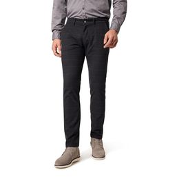 Chinohose "Chino Enzo", Herren, Gr. 32, L&auml;nge 32, blau (schwarz navy karo), Web, Obermaterial: 67% Polyester, 31% Viskose, 2% Elasthan, Pioneer Authentic Jeans, straight fit lang, Hosen Chinohose