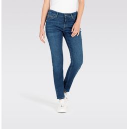 Slim-fit-Jeans MAC, Damen, Gr. 36, L&auml;nge 32, blau (deep night blau wash), Denim/Jeans, Obermaterial: 56% Baumwolle, 16% Polyester, 15% Hanf, 11% Lyocell, 2% Elasthan, slim fit, Jeans Slim-fit-Jeans