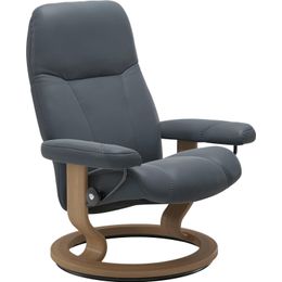 Relaxsessel stressless "Consul", blau (atlantic blau batick), B:72cm H:94cm T:70cm, Leder BATICK: BATICK ist ein leicht korrigiertes, durchgef&auml;rbtes und genarbtes M&ouml;belleder, bei dem die meisten Unebenheiten und Spuren in der Regel entfernt wurden.;Leder PALOMA: PALOMA ist ein durchgef&auml;rbtes Semianilin-M&ouml;belleder mit nat&uuml;rlicher Narbung.;ROHLEDER Stoff Q2 FARON: Ein fester zuverl&auml;ssiger Boucl&eacute; mit
