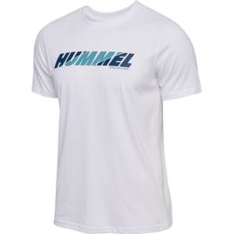 T-Shirt Hummel "hmlGRAPHIC BOLD LOGO TEE", Herren, Gr. S, wei&szlig;, Obermaterial: 100% Baumwolle, Rundhals, Shirts T-Shirt, sportlicher Stil, f&uuml;r sportliche Aktivit&auml;ten und Freizeit