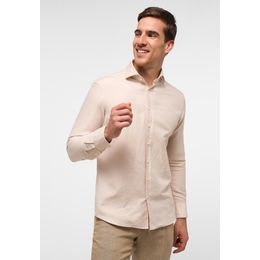 Langarmhemd Eterna "MODERN FIT", Damen, Gr. 44, Normalgr&ouml;&szlig;en, beige, Twill, 59% Baumwolle, 41% Leinen, tailliert, Manschette, Hemden Langarmhemd, EASY IRON (b&uuml;gelleicht)