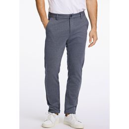 Stoffhose LINDBERGH, Herren, Gr. XXL, N-Gr, blau (blau mix), Web, Obermaterial: 75% Polyester, 22% Viskose, 3% Elasthan. Futter: 65% Polyester, 35% Baumwolle, meliert, slim fit kn&ouml;chellang, Hosen Stoffhose, mit Stretch