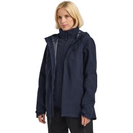 3-in-1-Funktionsjacke Jack Wolfskin "MOONRISE 3IN1 JKT W", Damen, Gr. S (36), blau (night, blau), Obermaterial: 100% Polyester. Futter: 100% Polyester. Innenjacke: 100% Polyester, Jacken 3-in-1-Funktionsjacke