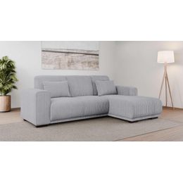 Ecksofa Home Affaire "BORNHOLM L-Form, B: 234 cm - OTTO. Verl&auml;ssliche Qualit&auml;t.", grau (hellgrau), B:234cm H:85cm T:162cm, 100% Polyester, Sofas, Ecksofa, Recamiere links oder rechts bestellbar, Wellenfederung, inkl. 2 Kissen