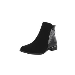 Ital-Design Ankle Boots Damen Gr&ouml;&szlig;e 38 schwarz / silber Winterschuhe
