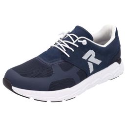 Slip-On Sneaker RIEKER SPORT "Preston", Herren, Gr. 43, blau (dunkelblau), Nubuklederimitat, Textil, Schuhe Slip-On Sneaker, Running-Sneaker aus der neuen Christoph Kramer Kollektion, Topseller