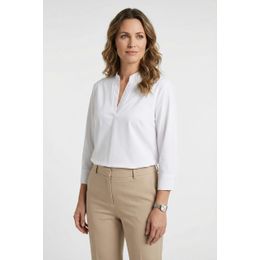Schlupfbluse Sportalm KITZB&Uuml;HEL, Damen, Gr. 38, wei&szlig;, Web, Obermaterial: 73% Polyamid, 27% Elasthan, clean, unifarben, regular fit h&uuml;ftlang, V-Ausschnitt, eingesetzt angesetztes B&uuml;ndchen, Blusen Schlupfbluse, mit Glitzersteinchen am Ausschnitt