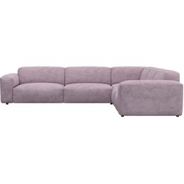 Ecksofa FLEXLUX "Lucera, super bequem durch hochwertigen Sitzaufbau mit Kaltschaum", lila (soft lavender), B:319cm H:73cm T:285cm, 85% Polyester/15%Polyamide, Sofas, Ecksofa, modern & anschmiegsam, L-Form, Designsofa