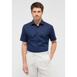Kurzarmhemd Eterna "SLIM FIT", Herren, Gr. 41, Normalgr&ouml;&szlig;en, blau (navy), Popeline, 100% Baumwolle, schmal, Hemden Kurzarmhemd, NON IRON (b&uuml;gelfrei)