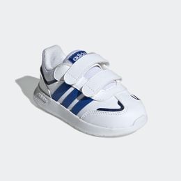 Klettschuh adidas Sportswear "TENSAUR SWITCH KIDS", M&auml;dchen, Gr. 22, wei&szlig; (cloud wei&szlig;, royal blau, dunkelblau), Synthetik, Textil, Schuhe Klettschuh, f&uuml;r Kinder