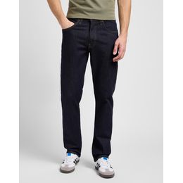 Straight-Jeans Lee "Brooklyn", Herren, Gr. 32, L&auml;nge 30, blau (rinse), Denim/Jeans, Obermaterial: 90% Baumwolle, 8% Elastomultiester, 2% Elasthan, normal lang, Jeans Straight-Jeans