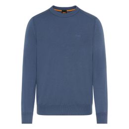Strickpullover BOSS Orange "Avac", Herren, Gr. S, open blau495, Strick, Obermaterial: 60% Schurwolle, 40% Polyacryl, regular fit, Rundhals, Pullover Strickpullover, mit Schurwolle