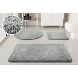Badematte OTTO HOME "Neele", grau (hellgrau), H:20mm, Polyester, Badematten, Badematte, Badteppich, getuftet, modern, Uni, antirutsch, flauschig, Hochflor
