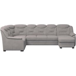 Wohnlandschaft COTTA "Marcus U-Form", silber, B:330cm H:99cm T:211cm, 100% Polyester, Sofas, Wohnlandschaft, wahlweise mit Bettfunktion & Stauraum
