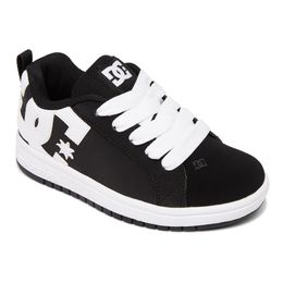 Sneaker DC Shoes "Court Graffik", M&auml;dchen, Gr. 1,5(32,5), schwarz-wei&szlig; (schwarz, wei&szlig;), Obermaterial:Obermaterial: Leder / Futter: Textil / Au&szlig;ensohle: Gummi;, Schuhe Sneaker, Topseller