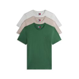 T-Shirt Tommy Jeans "TJM EXTRA SLIM 3 PACK", Herren, Gr. S, grau htr, shdw pine, limestone dust, Single Jersey, Obermaterial: 100% Baumwolle, slim fit normal, Rundhals, eingesetzt abgesteppte Kante, Shirts T-Shirt, Mit Rundhalsausschnitt