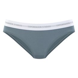 Bikinislip Copenhagen Studios, Damen, Gr. M (38), teal, Single Jersey, Obermaterial: 50% Modal (TENCEL&trade;), 45% Baumwolle, 5% Elasthan (LYCRA), unifarben mit Farbeinsatz, k&ouml;rpernah, Unterhosen Bikinislip, mit elastischem Logobund