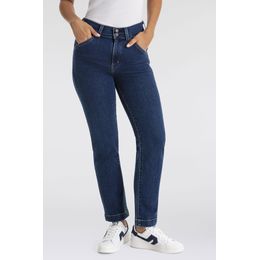 Levi's Straight-Jeans LEVI'S "TAILORED 724 STRAIGHT", Damen, Gr. 29, L&auml;nge 34, blau (seams to work), Denim/Jeans, Obermaterial: 80% Baumwolle, 19% Polyester, 1% Elasthan, straight fit normal, Jeans Straight-Jeans