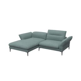 Ecksofa FLEXLUX "Salino, Funktionssofa mit Recamiere, Relaxsofa, Ecksofa", blau (sky blau), B:245cm H:88cm T:182cm, 62% Polyester, 17% Cotton, 14% Viscose, 7% Linen, Sofas, Ecksofa, Sofa mit Arm- und Kopfteil-Verstellungen, Kaltschaum & Stahl-Wellen
