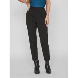 Anzughose Vila "VIVARONE HW SLIM PANT - NOOS", Damen, Gr. 42, N-Gr, schwarz, Web, Obermaterial: 66% Polyester, 28% Viskose, 6% Elasthan, unifarben, slim fit kn&ouml;chelfrei, Hosen Anzughose
