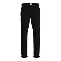 Jack & Jones Chinohose JACK & JONES "JPRCCMARCO JJADRIAN CHINO PANT NOOS", Herren, Gr. 34, L&auml;nge 32, schwarz, Web, Obermaterial: 78% Polyester, 20% Viskose, 2% Elasthan, unifarben, slim fit normal, Hosen Chinohose