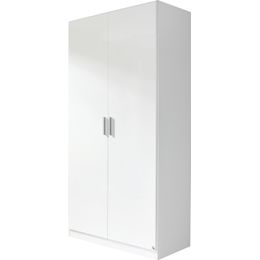 Dreht&uuml;renschrank Rauch "Kleiderschrank Schrank Garderobe Schlafzimmerschrank CELLE", wei&szlig; (alpinwei&szlig;, hochglanz wei&szlig;, griffe alu), B:91cm H:197cm T:54cm, Holzwerkstoff, Schr&auml;nke, Dreht&uuml;renschrank, in 4 Breiten und 2 H&ouml;hen, optional mit Schubk&auml;sten MADE IN GERMANY