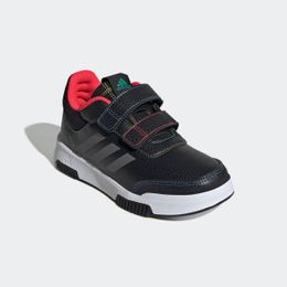Klettschuh adidas Sportswear "TENSAUR HOOK AND LOOP", M&auml;dchen, Gr. 32, schwarz (core schwarz, iron metallic, lucid rot), Synthetik, Textil, Schuhe Klettschuh, f&uuml;r Kinder & Jugendliche