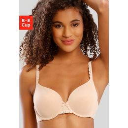 Schalen-BH s.Oliver "Camille", Damen, Gr. 90, Cup C, braun (toffee), Microtouch, Obermaterial: 72% Polyamid, 16% Polyester, 12% Elasthan, Basic, BHs Schalen-BH, mit Spitzentr&auml;ger, Basic Dessous