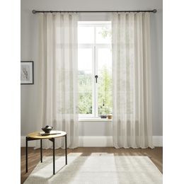 Gardine OTTO HOME "Fiete" Gr. 5, beige, B:140cm H:265cm, Polyester, Gardinen, Gardine, Leinen Optik, Sichtschutz, halbtransparent, einfarbig, Leinenoptik, Topseller