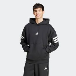 Kapuzensweatshirt adidas Sportswear "M FI 3S HD", Damen, Gr. XL, schwarz, Obermaterial: 67% Polyester, 33% Baumwolle, normal, Rundhals, Sweatshirts Kapuzensweatshirt