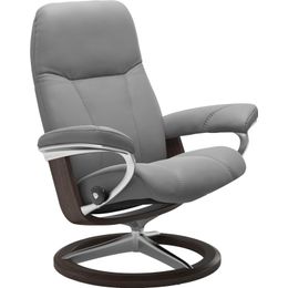 Relaxsessel stressless "Consul", grau (wild dove batick), B:78cm H:97cm T:70cm, Leder BATICK: BATICK ist ein leicht korrigiertes, durchgef&auml;rbtes und genarbtes M&ouml;belleder, bei dem die meisten Unebenheiten und Spuren in der Regel entfernt wurden.;Leder PALOMA: PALOMA ist ein durchgef&auml;rbtes Semianilin-M&ouml;belleder mit nat&uuml;rlicher Narbung.;ROHLEDER Stoff Q2 FARON: Ein fester zuverl&auml;ssiger Boucl&eacute; mit ein