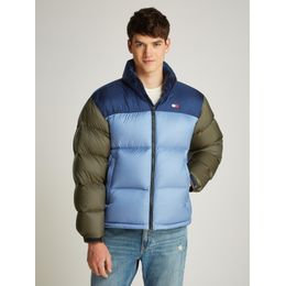 Steppjacke Tommy Jeans "TJM ALASKA PCKBLE HD PUFFER EXT", Herren, Gr. XXL, bunt (schwarz night navy, multi), Web, Obermaterial: 100% Polyamid, Colorblocking, bequem h&uuml;ftlang, B&uuml;ndchen mit Klettverschluss, Jacken Steppjacke, mit Logostickerei