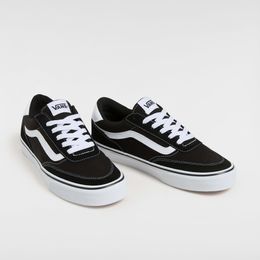 Sneaker Vans "Brooklyn LS", Herren, Gr. 46, schwarz-wei&szlig; (ba2, suede, canvas schwarz, wei&szlig;), Leder, Schuhe Sneaker, angelehnt an das Design vom Old Skool