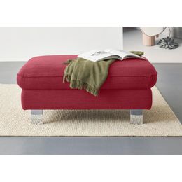 Hocker COTTA "Driver", rot (coral), B:101cm H:46cm T:65cm, 100% Polyester, Hocker, Hocker, mit edlen Metallf&uuml;&szlig;en