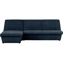 Ecksofa "LOOKS VIII L-Form", blau (dunkelblau), B:274cm H:92cm T:168cm, 100% Polyester, LOOKS by Wolfgang Joop, Sofas, Ecksofa, Quersteppung, ohne Armlehnen, in zwei verschiedenen Gr&ouml;&szlig;en