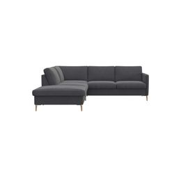 Ecksofa FLEXLUX "Fiore, L-Form, super bequem durch Kaltschaum im Sitz", grau (dervit grau), B:234cm H:85cm T:225cm, 100% Polyester, Sofas, Ecksofa, schmale Armlehnen, F&uuml;&szlig;e Alu/Eiche, B/T 234/225 cm
