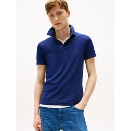 Poloshirt Tommy Hilfiger "1985 SLIM POLO", Herren, Gr. XL, blau (preppy navy), Piqu&eacute;, Obermaterial: 96% Baumwolle, 4% Elasthan, Shirts Poloshirt, Markenstickerei, aus Baumwoll-Piqu&eacute;