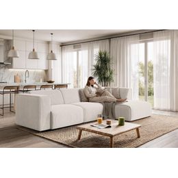 Ecksofa OTTO HOME "Merid L-Form, B: 295 cm - OTTO. Verl&auml;ssliche Qualit&auml;t.", creme, B:295cm H:70cm T:162cm, 100% Polyester, Sofas, Ecksofa, jederzeit durch Module erweiterbar
